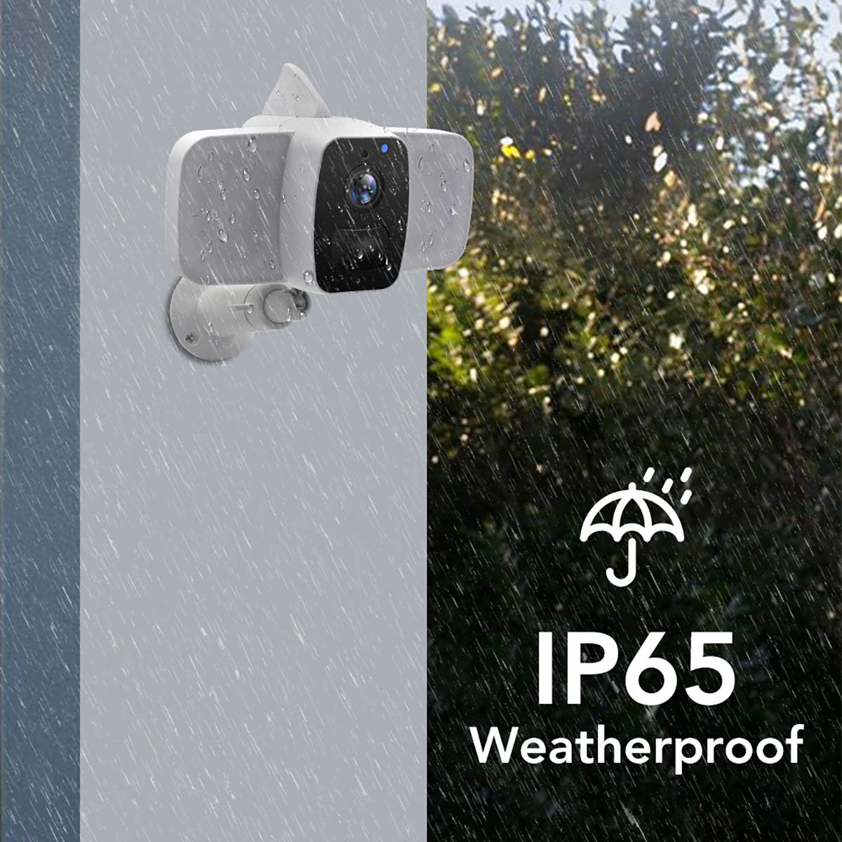 Security Floodlight Camera, Wireless Security Camera Outdoor, Home WiFi Battery Camera, Night Vision,IP65 Waterproof, Two Way Audio, PIR Motion Detection,Cloud/SD,Smart Life APP