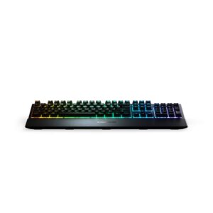 SteelSeries Apex 3 RGB Gaming Keyboard – 10-Zone RGB Illumination – IP32 Water Resistant – Premium Magnetic Wrist Rest (Whisper Quiet Gaming Switch) - BR (Brazilian Portuguese)