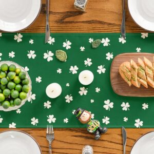 Artoid Mode Green Lucky Shamrock St. Patrick's Day Table Runner, Seasonal Spring Holiday Kitchen Dining Table Decoration for Indoor Outdoor Home Party Decor 13 x 72 Inch