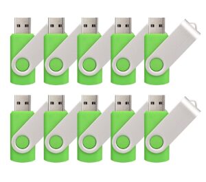 10 pack 256mb usb flash drives gift stick business bidding thumb drive usb 2.0 high speed pen drives (256mb, green)