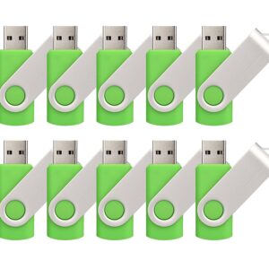 10 Pack 256MB USB Flash Drives Gift Stick Business Bidding Thumb Drive USB 2.0 high Speed Pen Drives (256MB, Green)