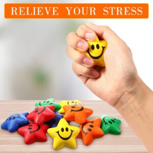 Civaner 90 Pcs Star Smile Face Stress Balls Mini Star Foam Balls Smile Funny Face Toys Relief Star Smile Balls for School Carnival Reward Student Prizes Party Favor Toy, 5 Colors