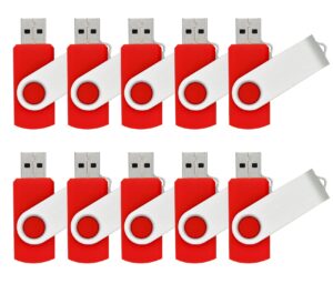 10 pack 512mb usb flash drives gift stick business bidding thumb drive usb 2.0 high speed pen drives (512mb, red)