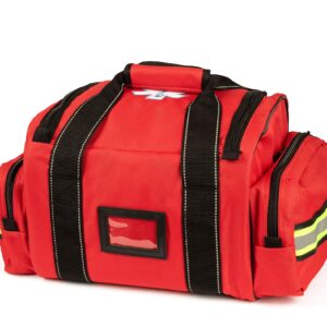 Scherber Fully-Stocked First Responder Bag | Professional EMT/EMS Trauma & Bleeding Medical Kit | HSA/FSA Approved | CAT Tourniquet, HyFin Chest Seal, Israeli Bandage & 250+ First Aid Supplies (Red)