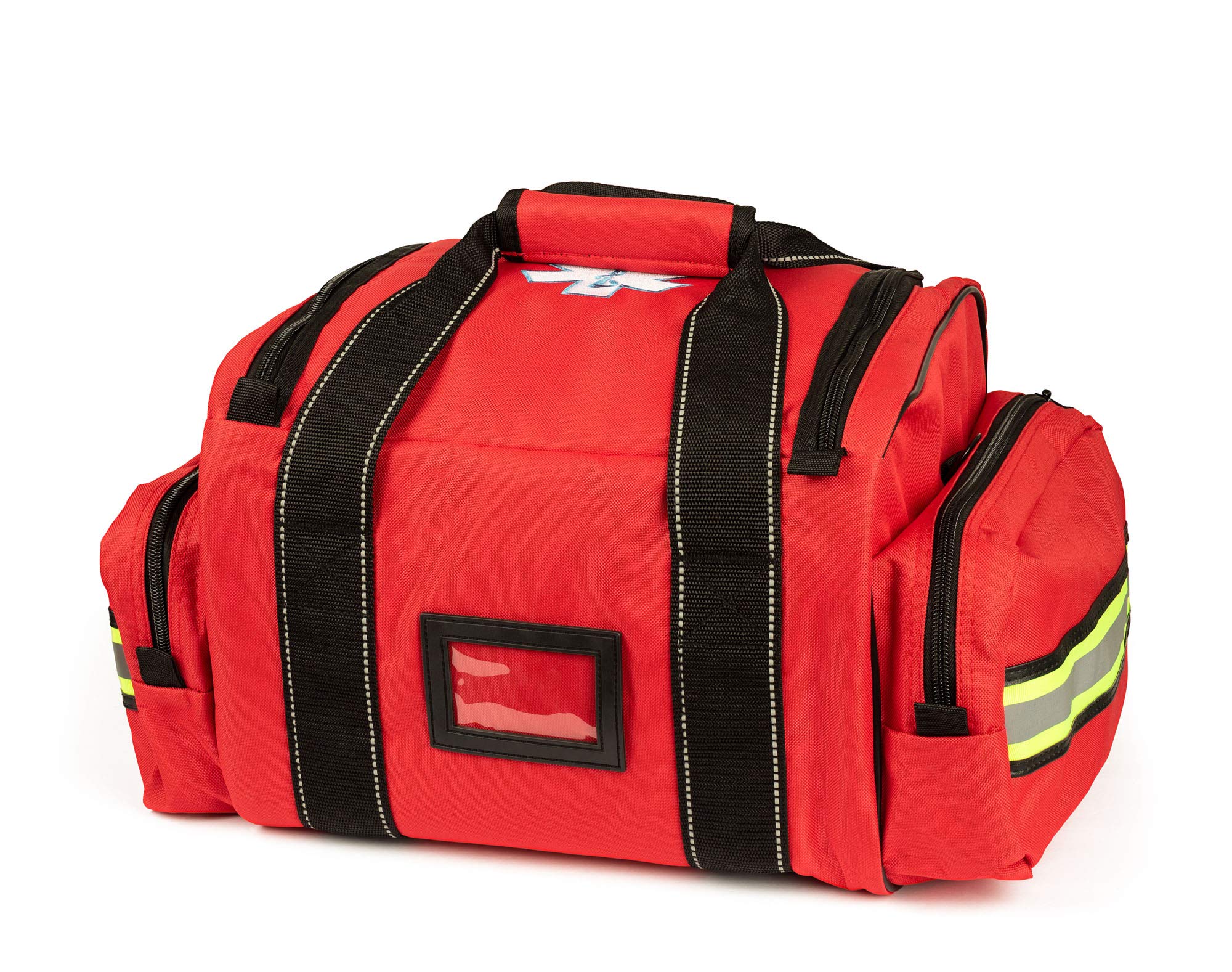 Scherber Fully-Stocked First Responder Bag | Professional EMT/EMS Trauma & Bleeding Medical Kit | HSA/FSA Approved | CAT Tourniquet, HyFin Chest Seal, Israeli Bandage & 250+ First Aid Supplies (Red)