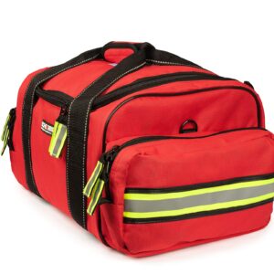 Scherber Fully-Stocked First Responder Bag | Professional EMT/EMS Trauma & Bleeding Medical Kit | HSA/FSA Approved | CAT Tourniquet, HyFin Chest Seal, Israeli Bandage & 250+ First Aid Supplies (Red)