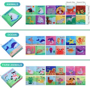 Baby Soft Books Newborn Nontoxic Crinkle Soft Books for Infants Boys & Girls Cloth Books with Rustling Sound Early Educational Toys Gift (Pack of 6)