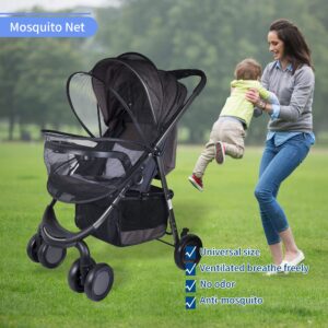 BIG ELEPHANT Mosquito Net Rain Cover Set for Stroller - Weather Shield Accessories Windproof Dustproof Baby Travel