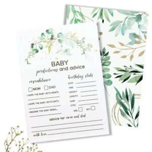 All Ewired Up 25 Baby Shower Predictions and Advice Cards Greenery Eucalyptus Sage Gender Neutral Baby Shower Games and Activities (Large 5X7)