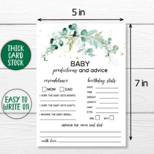 All Ewired Up 25 Baby Shower Predictions and Advice Cards Greenery Eucalyptus Sage Gender Neutral Baby Shower Games and Activities (Large 5X7)