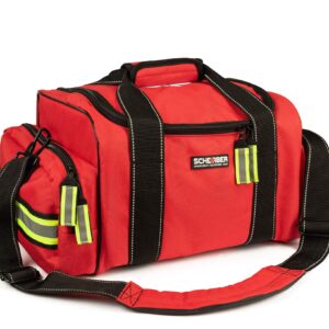 Scherber Fully-Stocked First Responder Bag | Professional EMT/EMS Trauma & Bleeding Medical Kit | HSA/FSA Approved | CAT Tourniquet, HyFin Chest Seal, Israeli Bandage & 250+ First Aid Supplies (Red)