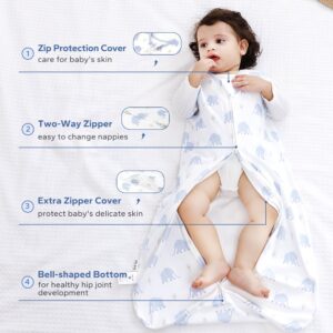 ZIGJOY Baby Wearable Blanket Cotton Sleep Sack Baby Sleeveless Soft Sleeping Bag with 2-Way Zipper for Baby, Cotton Sheep, 6-12 Months