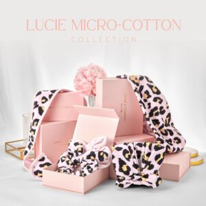 GRACE & COMPANY Luxe Micro-Cotton Hair Towel Wrap for Women - Super Absorbent Quick Drying Towel for Curly, Long and Natural Hair - Lucie