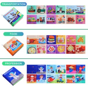 Baby Soft Books Newborn Nontoxic Crinkle Soft Books for Infants Boys & Girls Cloth Books with Rustling Sound Early Educational Toys Gift (Pack of 6)