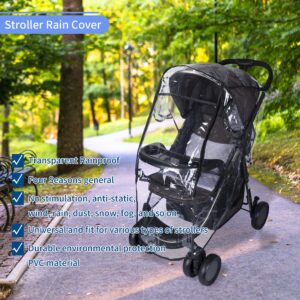 BIG ELEPHANT Mosquito Net Rain Cover Set for Stroller - Weather Shield Accessories Windproof Dustproof Baby Travel