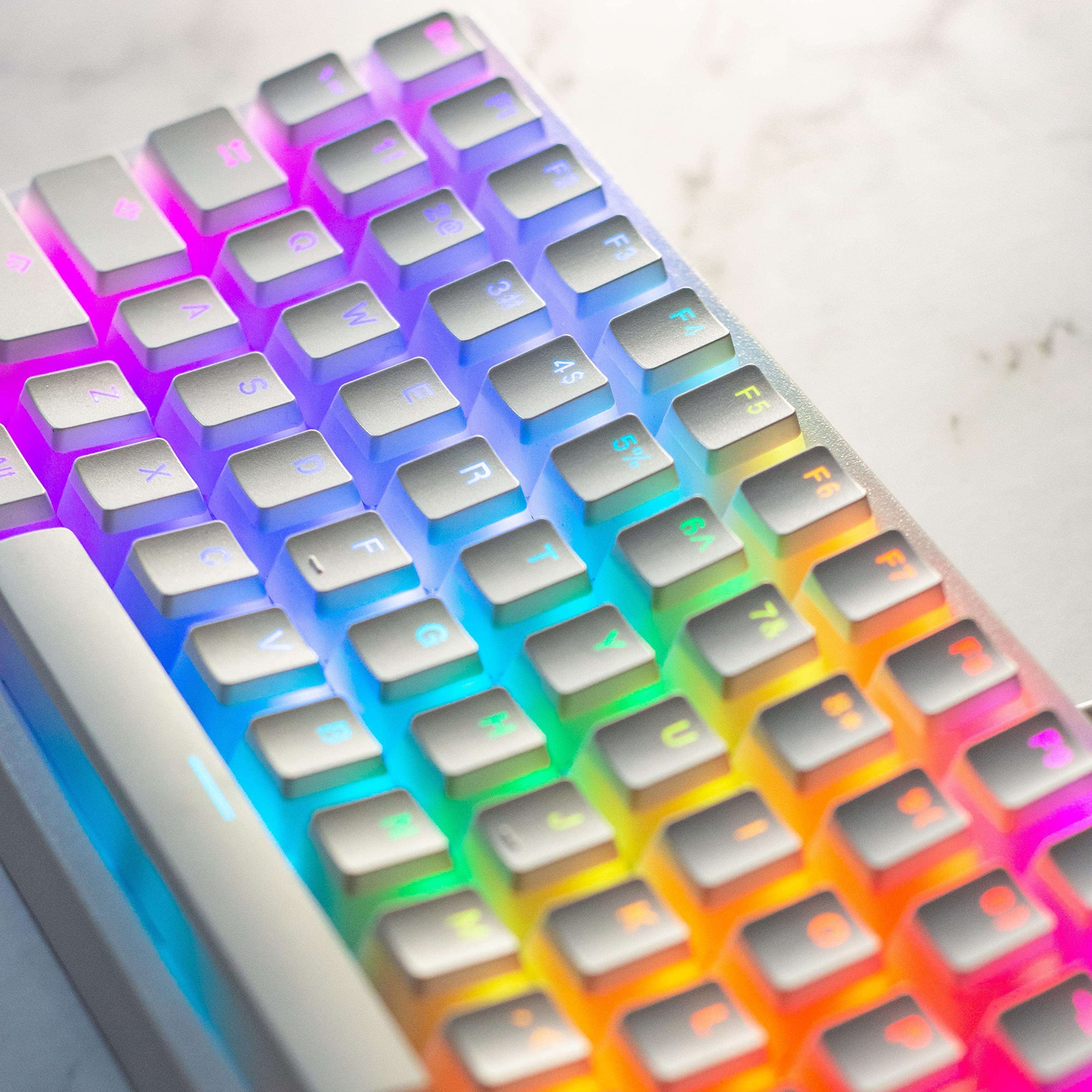 YUNZII KC84 84 Keys Hot Swappable Wired Mechanical Keyboard with PBT Dye-subbed Keycaps, Programmable, RGB,NKRO,Type-C Cable for Win/Mac/Gaming/Typist (Gateron Brown Switch, Pudding)