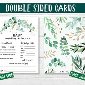 All Ewired Up 25 Baby Shower Predictions and Advice Cards Greenery Eucalyptus Sage Gender Neutral Baby Shower Games and Activities (Large 5X7)