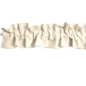 zen creative designs solid poplin sleeve topper window valance top bottom ruffle home décor bedroom nursery kitchen window (58" wide x 5" tall, ivory)