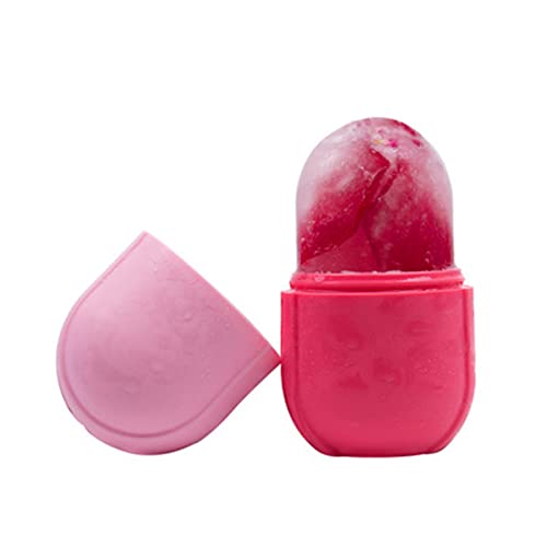 Ice Roller for Face and Eye, Ice Face Roller,Facial Beauty Ice Roller Skin Care Tools, Ice Facial Cube, Gua Sha Face Massage, Silicone Ice Mold for Face Beauty (Pink)