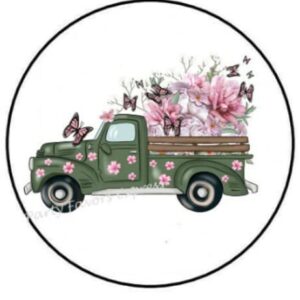 Party Favors Express 30 Pcs 1.5 Inch Spring Flowers Butterfly Truck Stickers - Spring Stickers - Flower Stickers Envelope Seals Labels - D #AA61RK