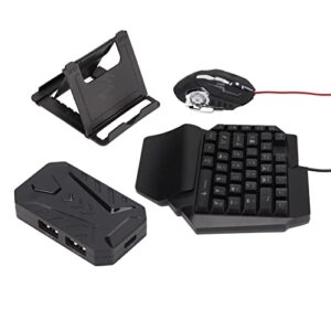 one hand gaming keyboard and mouse combo with converter,35 keys wired rgb backlit keyboard and gaming mouse,with phone holder,gaming keyboard set for game(mix lite+f6+g2)