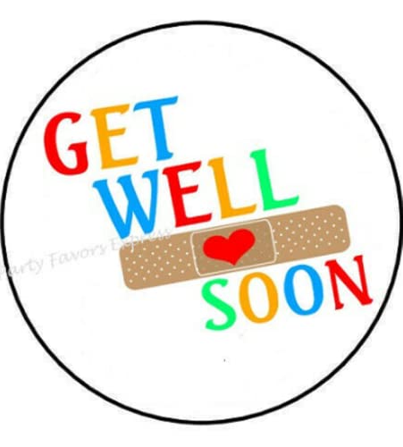 Party Favors Express 30 Pcs 1.5'' Inch Get Well Soon Stickers - Get Well Stickers - Get Well Stickers for Envelope Seals Labels - D #AA61RK