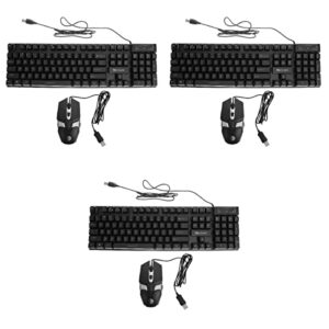 solustre 3 sets wireless keyboard and mouse set black laptop rgb backlight wired keyboard and backlit gaming keyboard office keyboard rgb keyboard replacement modern abs pbt h600 computer