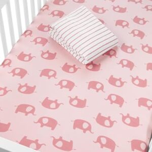 Simple Joys by Carter's Baby 2-Pack Cotton Crib Sheets, Elephants/Stars, One Size