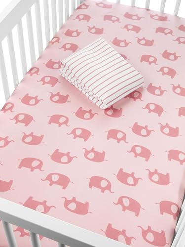 Simple Joys by Carter's Baby 2-Pack Cotton Crib Sheets, Elephants/Stars, One Size