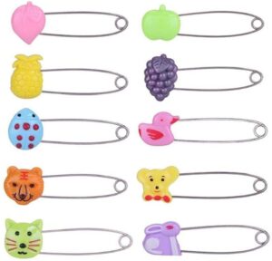 u-m 4pcs plastic nappy pins infant kids cloth head pins practical locking les baby shower diaper decor clips fashion design