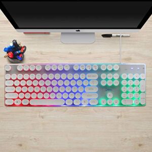 WangzuoZO 45 × 13.6 × 2.6cm Computer General Punk USB Wired Keyboard Multimedia Function Waterproof Luminous Gaming Keyboard