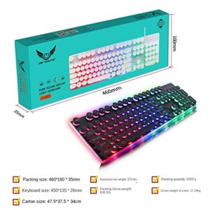 WangzuoZO 45 × 13.6 × 2.6cm Computer General Punk USB Wired Keyboard Multimedia Function Waterproof Luminous Gaming Keyboard