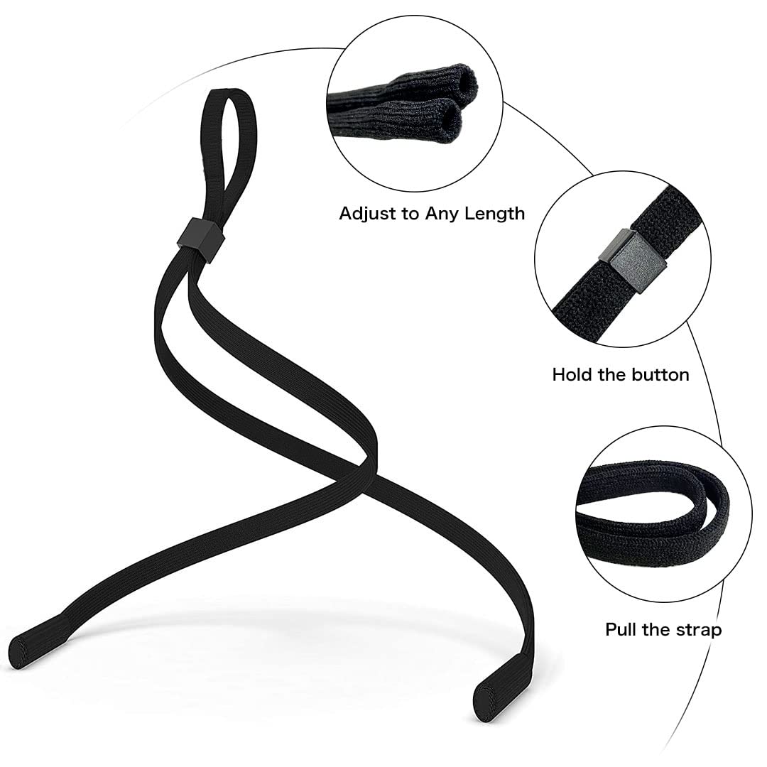 Festful Adjustable Glasses Strap 5 pcs, Eyeglasses Sunglasses Strap Holder for Men Women Kids, Eye Glasses String Strap Around the Neck