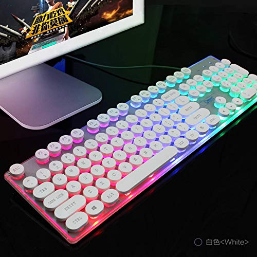 WangzuoZO 45 × 13.6 × 2.6cm Computer General Punk USB Wired Keyboard Multimedia Function Waterproof Luminous Gaming Keyboard