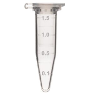 funchem microcentrifuge tubes, polypropylene graduated transparent plastic centrifuge test vials with flat-top snap cap, 1.5 ml, pack of 500