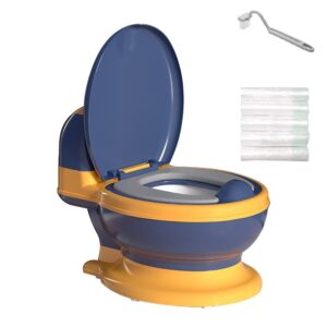 potty training toilet, realistic potty training seat, toddler potty chair with soft seat, removable potty pot, toilet tissue dispenser and splash guard, non-slip for toddler& baby& kids