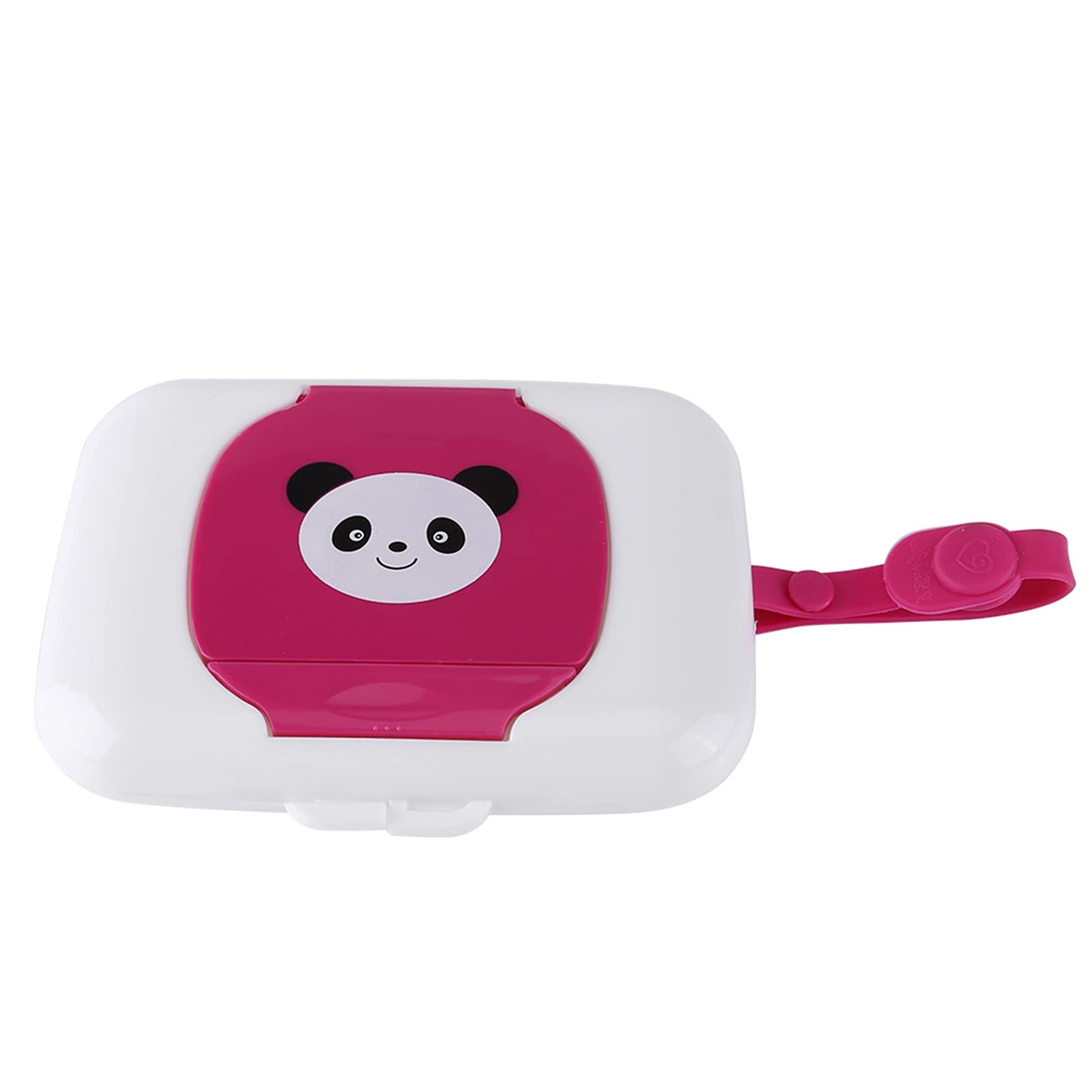 Baby Wipes Dispenser, Baby Wet Tissue Box Odourless Wet Wipes Box a Variety Colors Convenient Usage for Outdoor Travel(Rose Red Panda)