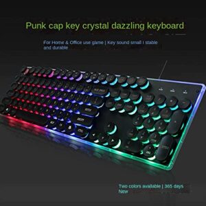 WangzuoZO 45 × 13.6 × 2.6cm Computer General Punk USB Wired Keyboard Multimedia Function Waterproof Luminous Gaming Keyboard