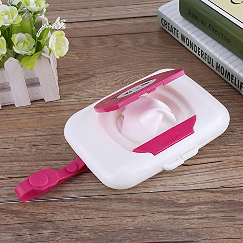 Baby Wipes Dispenser, Baby Wet Tissue Box Odourless Wet Wipes Box a Variety Colors Convenient Usage for Outdoor Travel(Rose Red Panda)