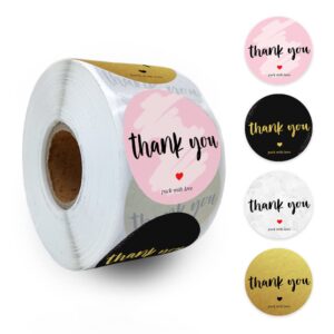 thank you stickers rolls pack with love thank you labels stickers for small business sealing stickers thank you labels for envelopes & gifts sign decoration for weddings, bridal showers(500 per roll)