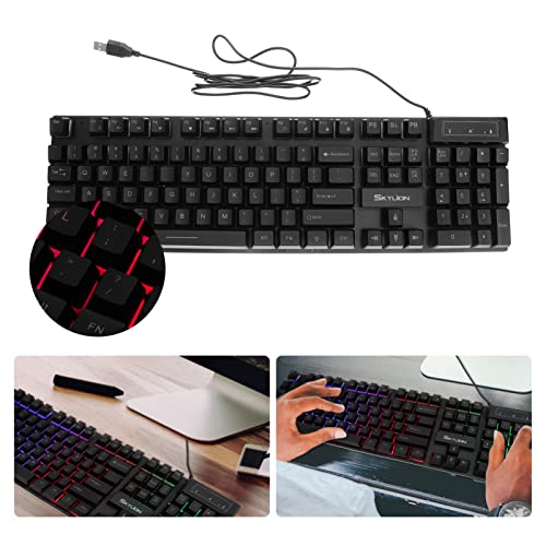 SOLUSTRE 3 Sets Wireless Keyboard and Mouse Set Black Laptop RGB Backlight Wired Keyboard and Backlit Gaming Keyboard Office Keyboard RGB Keyboard Replacement Modern abs pbt h600 Computer