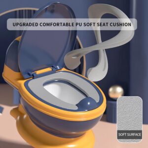 Potty Training Toilet, Realistic Potty Training Seat, Toddler Potty Chair with Soft Seat, Removable Potty Pot, Toilet Tissue Dispenser and Splash Guard, Non-Slip for Toddler& Baby& Kids