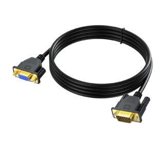 UV-CABLE VGA Extension Cable, VGA Cable Male to Female 6 Feet (VGA 15 Pin), SVGA Male to Female HD15 Monitor Video Adapter Cable Support 1080P Full HD for Laptop, PC, Projector, HDTV, Display