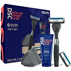 Dollar Shave Club Shaving Set - Handle, 6-Blade Cartridges x 2, Shave Butter, Razor Cover