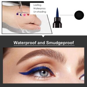 evpct Colored Winged Eyeliners Stamp 4in1 Stars Flowers Hearts Moon Colorful Face Stamps Makeup Eyeliner Eye Stamp Liners Tool Set Kit for Women Purple Blue Red Pink Eyeliner Stamp Wingliner Shapes 02