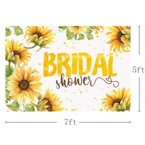 MEHOFOND 7x5ft Sunflower Bridal Shower Backdrop Spring Yellow Flowers Photography Background for Wedding Engagement Bride to Be Photo Booth Props Cake Table Decoration Supplies