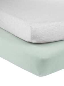 simple joys by carter's baby 2-pack cotton crib sheets, sage green heather, one size