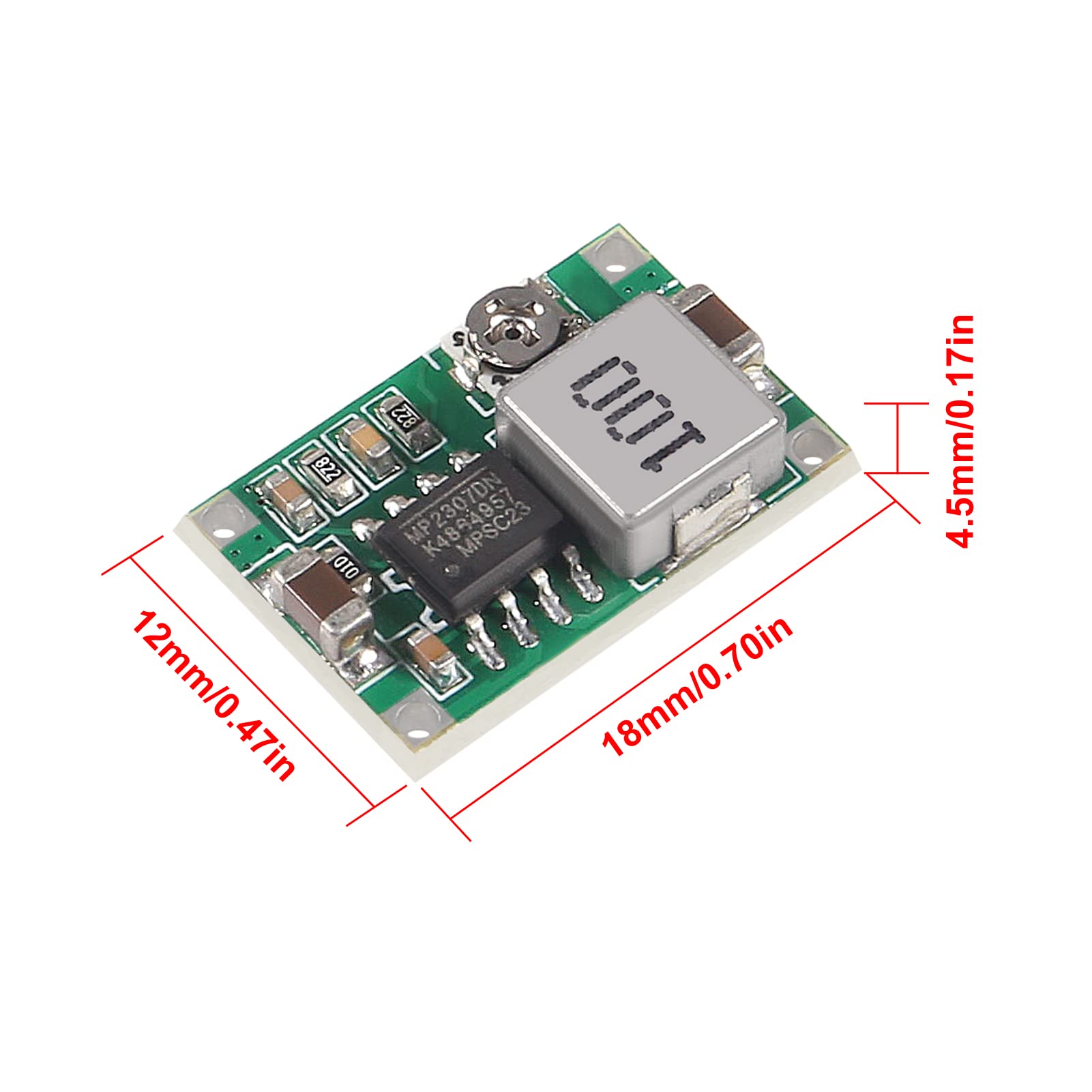 25 Pieces Mini 360 Buck Converter 3A DC Voltage Regulator Power Module DC-DC Voltage Regulator 4.75-23 V to 1.0-17 V, 3A Power Supply