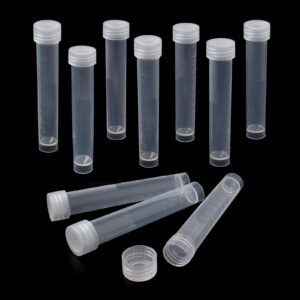 proturbo 60pcs 10ml lab plastic frozen test tubes plastic graduated vial tube with screw caps vial seal cap container for laboratory school educational