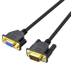 uv-cable vga extension cable, vga cable male to female 6 feet (vga 15 pin), svga male to female hd15 monitor video adapter cable support 1080p full hd for laptop, pc, projector, hdtv, display